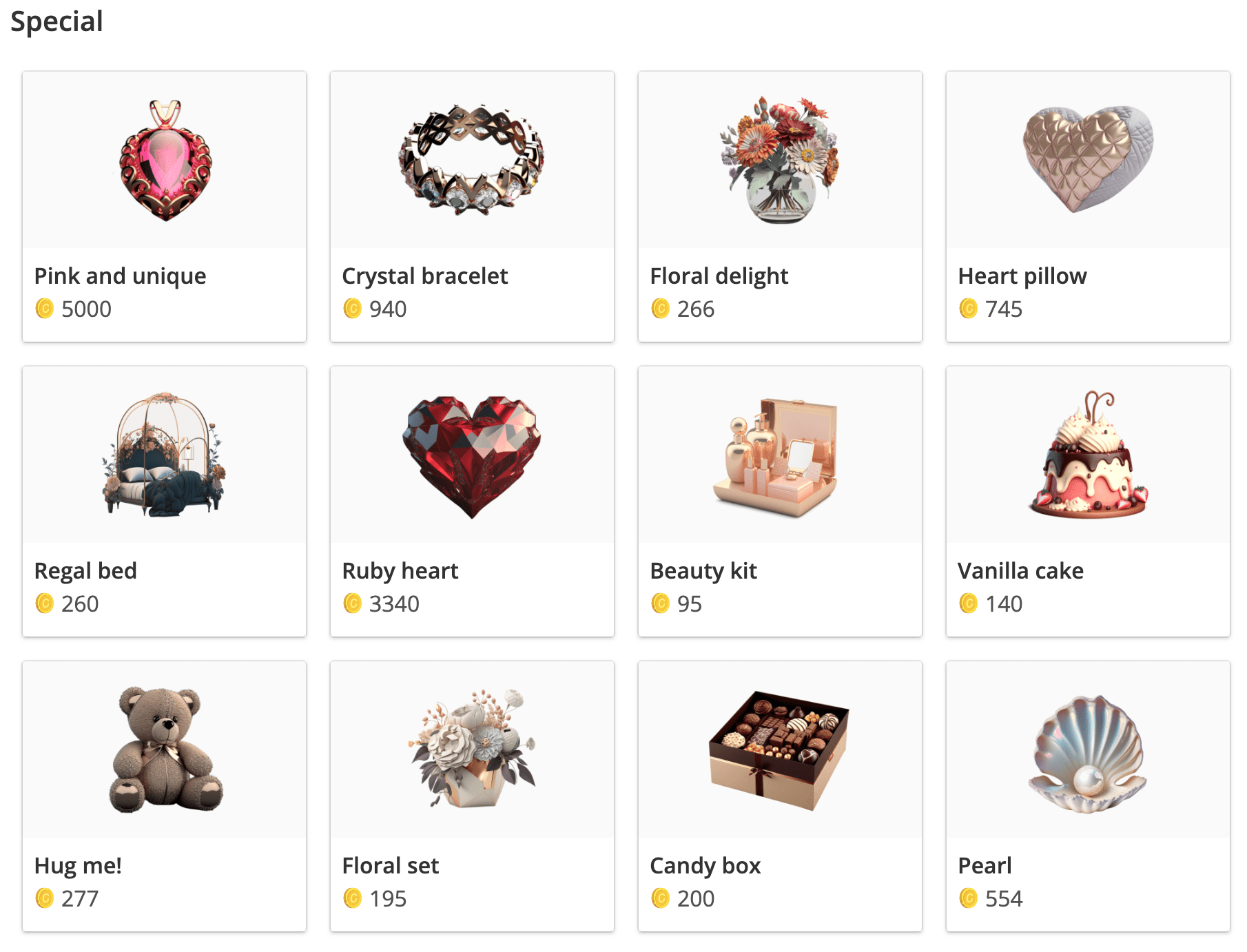 Virtual Gifts - descripción del servicio – TalkyTimes