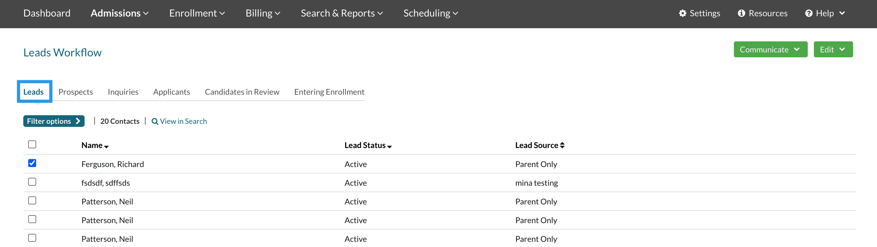 Finalsite Leadflow – Finalsite Enrollment