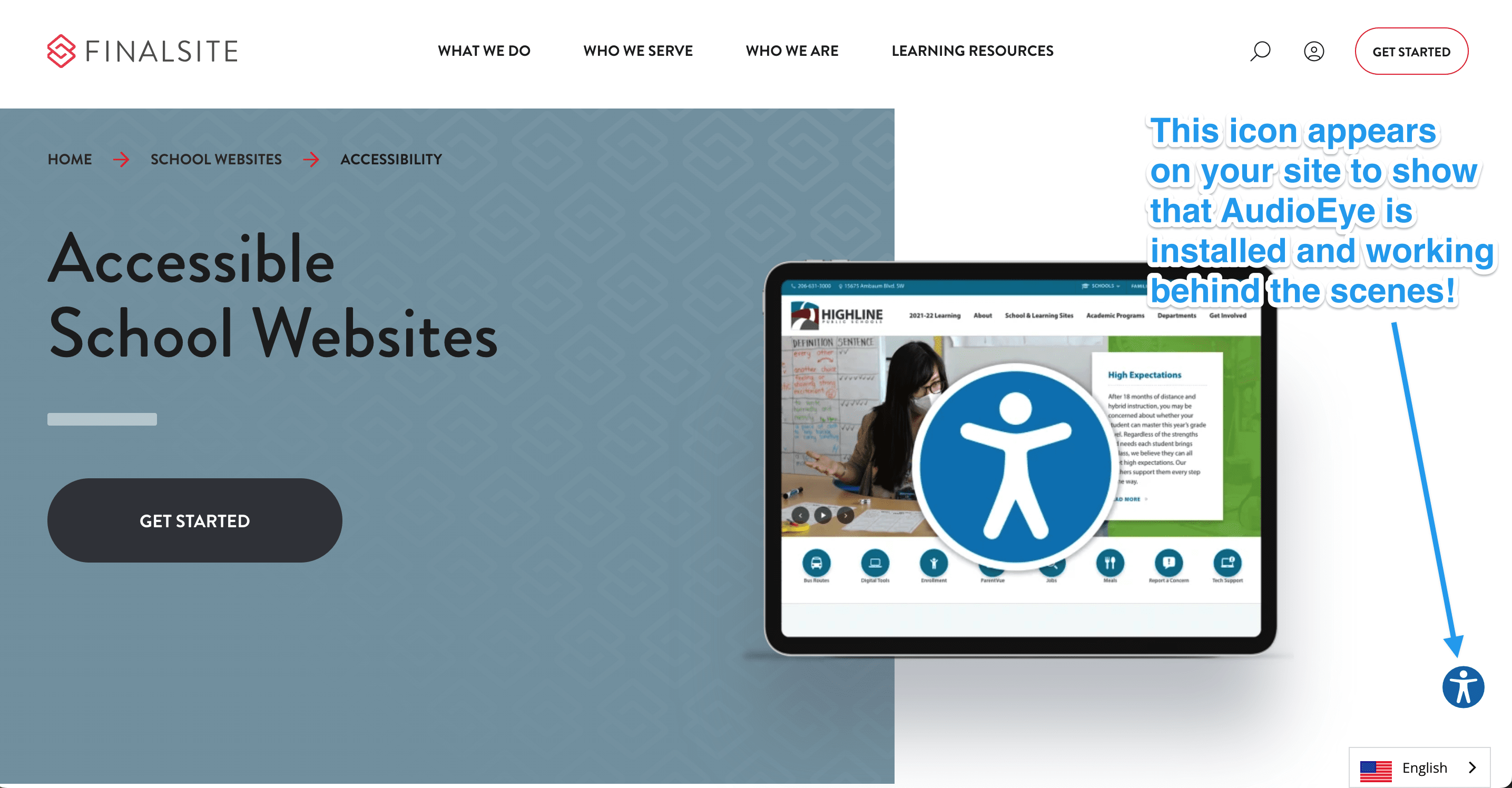 Accessibility management with AudioEye – Finalsite Support