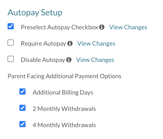 Billing: Managing Autopay – Finalsite Enrollment