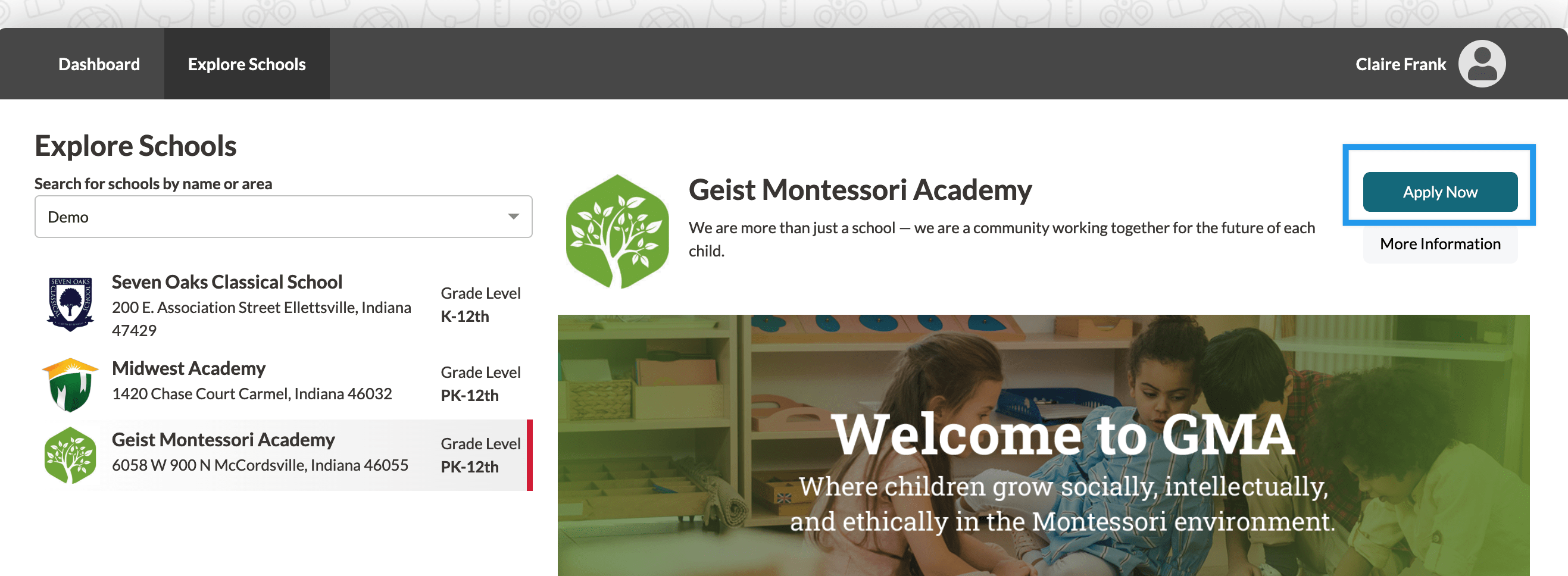Finalsite Explore: Parent Experience – Finalsite Enrollment