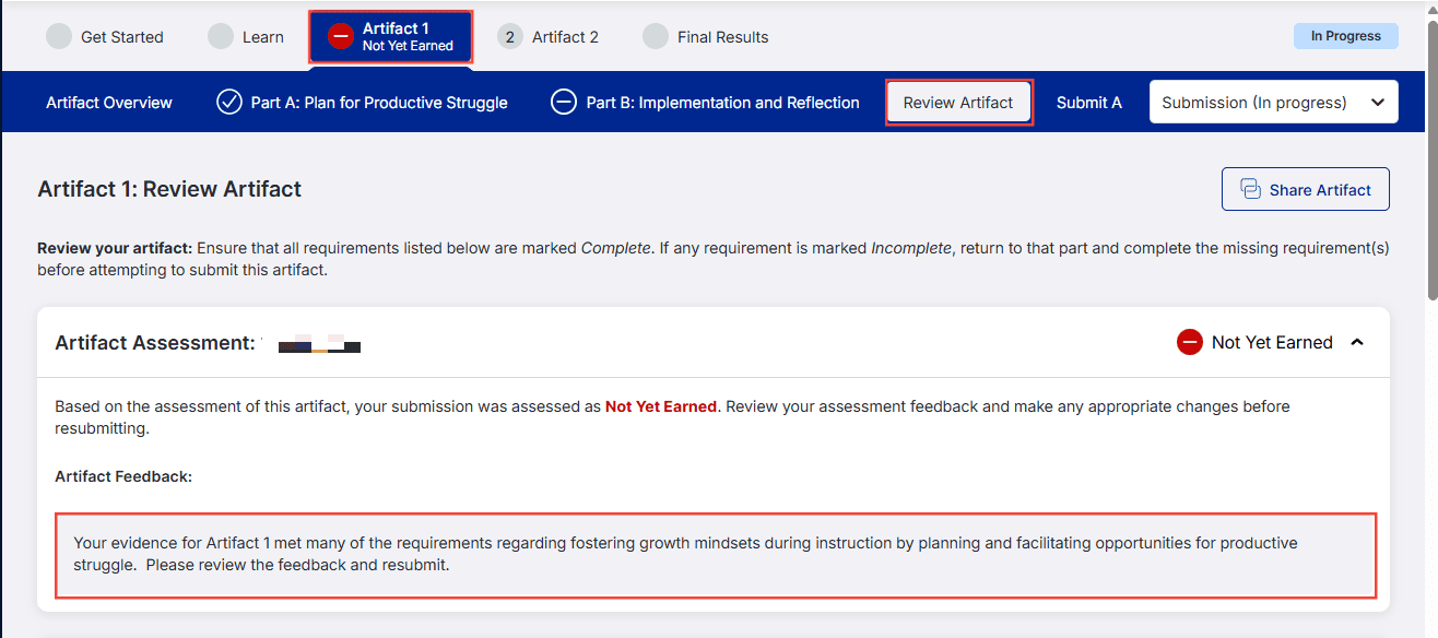 Viewing Assessment Feedback – BloomBoard