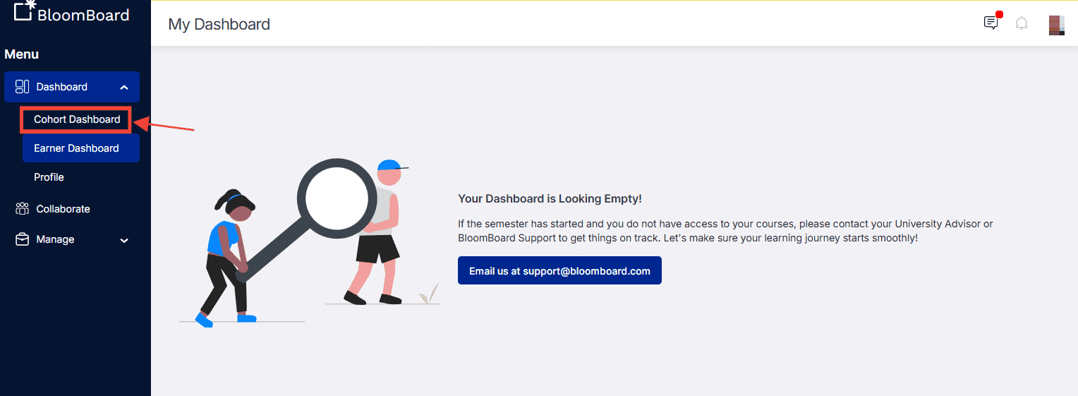 Cohort Dashboard Overview for Faculty and Coach Roles – BloomBoard