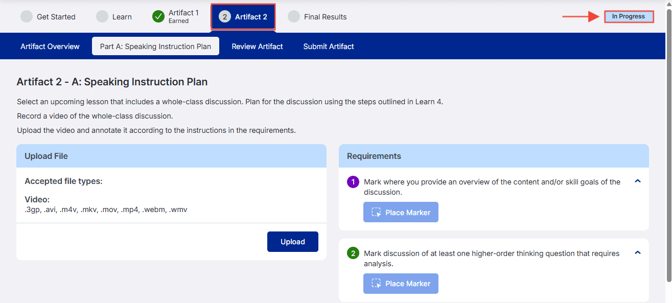 Course, Unit and Artifact Status Definitions – BloomBoard